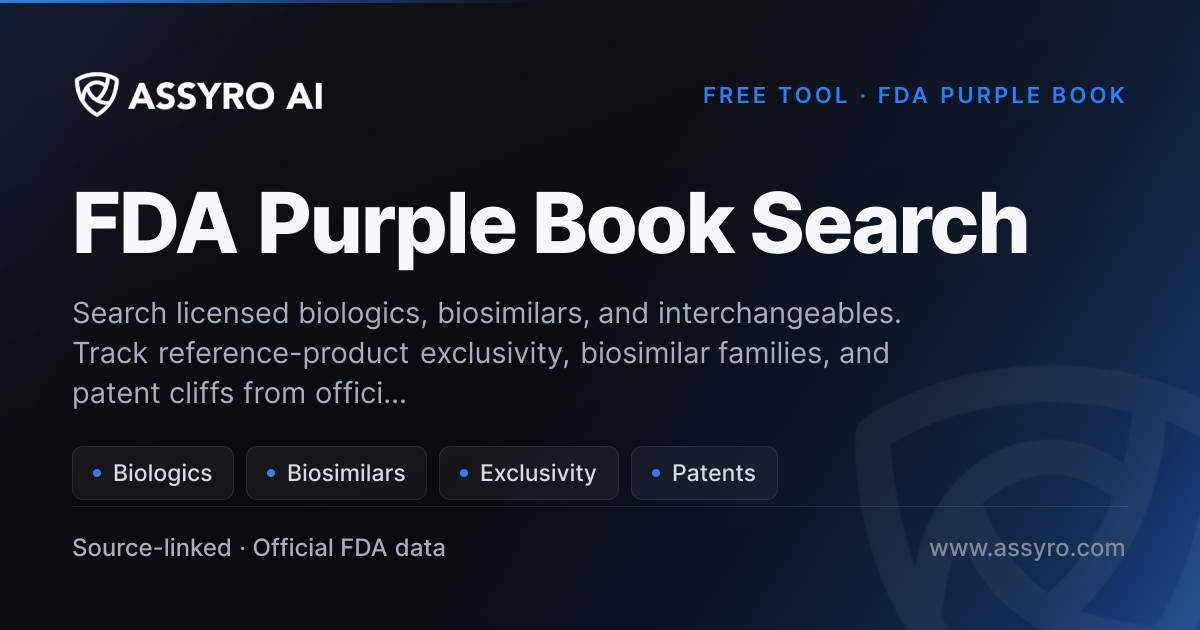 FDA Purple Book: Biologics, Biosimilars & Patents | Assyro